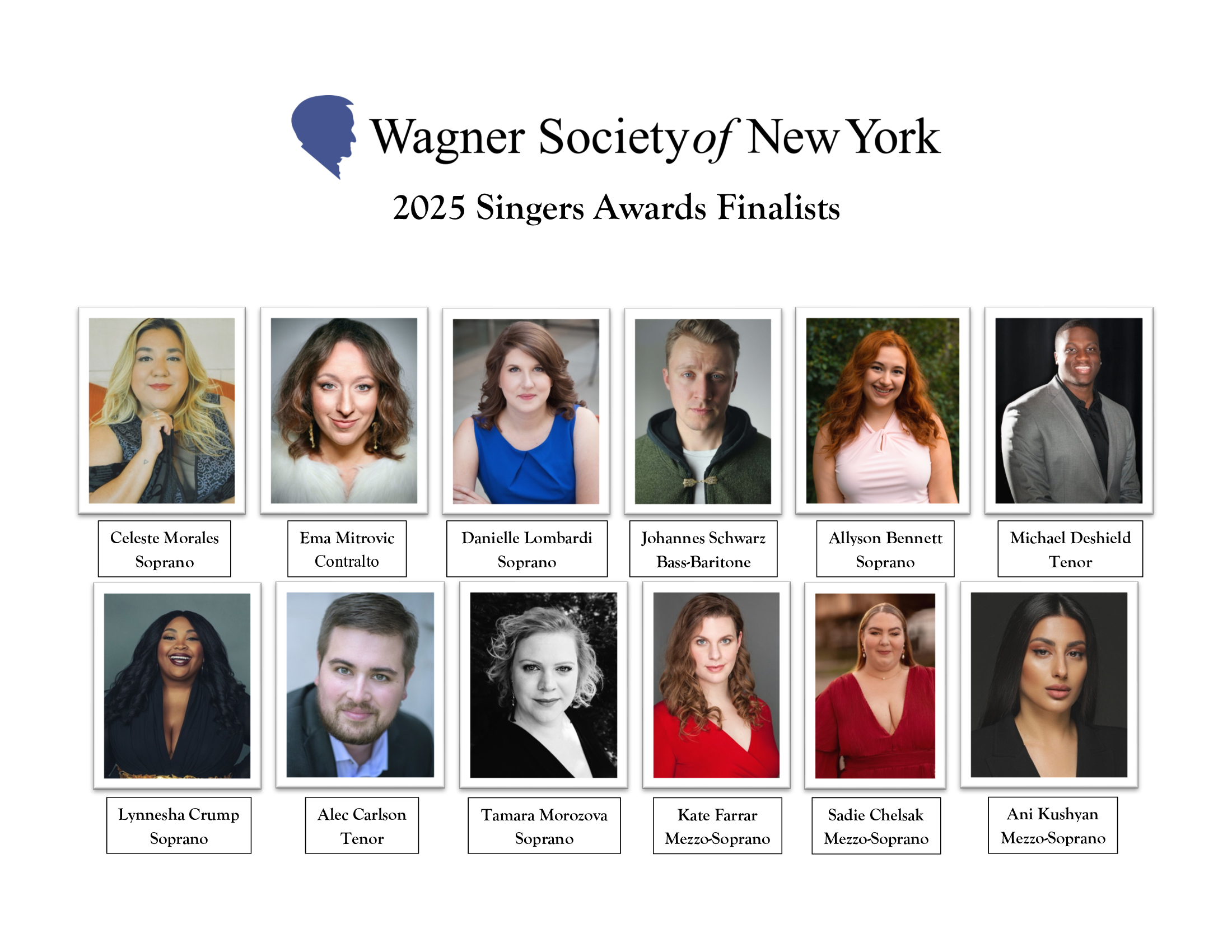 2025 Singers Competition Finalists - Wagner Society of New York
